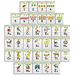 36 Classroom Alphabet Bulletin Board Set Alphabet Line for Classroom Wall ABC and Number Strip Border Alphabet Posters Kids Educational Learning Card for Kindergarten Preschool Classroom Decorations