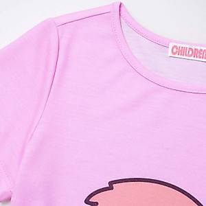 CHILDRENSTAR Matching Girls&Dolls Pajamas Pink Sloth Pj Sets Short Sleeve Sleepwear,4t 5t