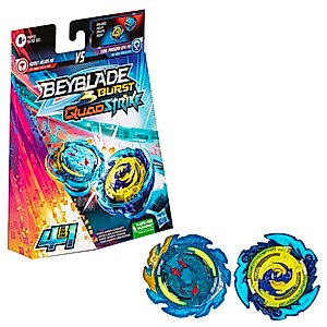 Hasbro Beyblade Burst QuadStrike Komet Helios H8 and Tidal Pandora Epic P8 Spinning Top Dual Pack, 2 Battling Game Top Toy for Kids Ages 8 and Up