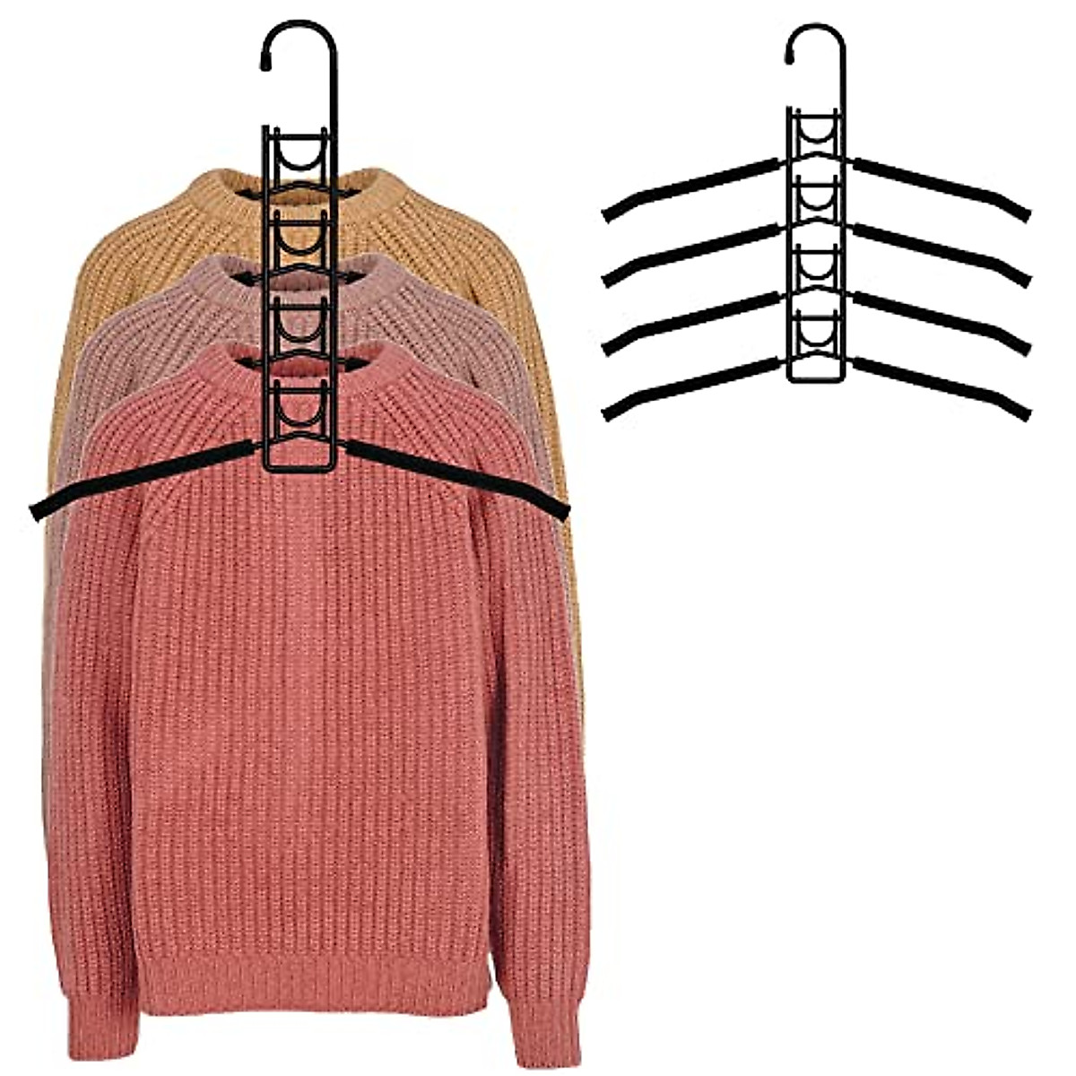 Closet Hangers Space Saver - Multipurpose Hanger Organizer - Clothes Hangers Space Saving - Multi Shirt Hanger - Multi Hook Hanger - Closet Organizers and Storage Hangers - Closet Space Savers – 1pk