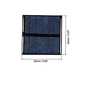 MECCANIXITY Mini Solar Panel Cell 3V 125mA 0.375W 52mm x 52mm for DIY Electric Power Project Pack of 10