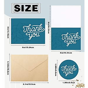 HSHFAMIIY 24 PCS Thank You Cards With Envelopes, 6x4 Inch Thank You Cards with Seal Stickers,Minimalistic Design, Suitable for Business, Baby Shower, Wedding, Small Business, Bridal Shower, etc