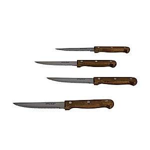 Imusa USA IMU-71014 4Piece Serrated Steak Knives with Wood Handle