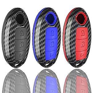 WORCAS Silicone 3 buttons Smart Key Fob Remote Skin Cover Case Protector Keyless Entry Jacket for Nissan Armada Murano Rogue Maxima Altima Sedan Pathfinder KR5S (Blue)