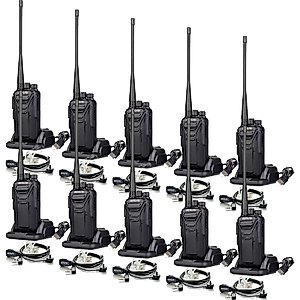 Retevis RT27V MURS 2 Way Radios, Walkie Talkies with Earpiece, Rechargeable, License-Free, 5 Low Traffic Channel, Two-Way Business Radios for Service Emergency Rescue Church(10 Pack)