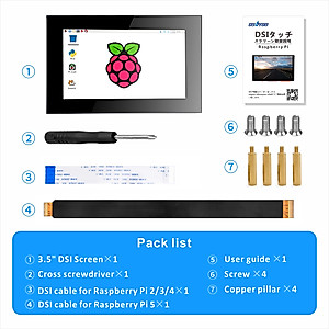 OSOYOO 3.5 Inch DSI Touchscreen RPi5 LCD Display for Raspberry Pi5 4 3 2 B B+ |Capacitive Finger Touch Screen | Plug and Play Monitor Compatible with Raspbain Ubuntu Kali RetroPie Windows 10 IOT core