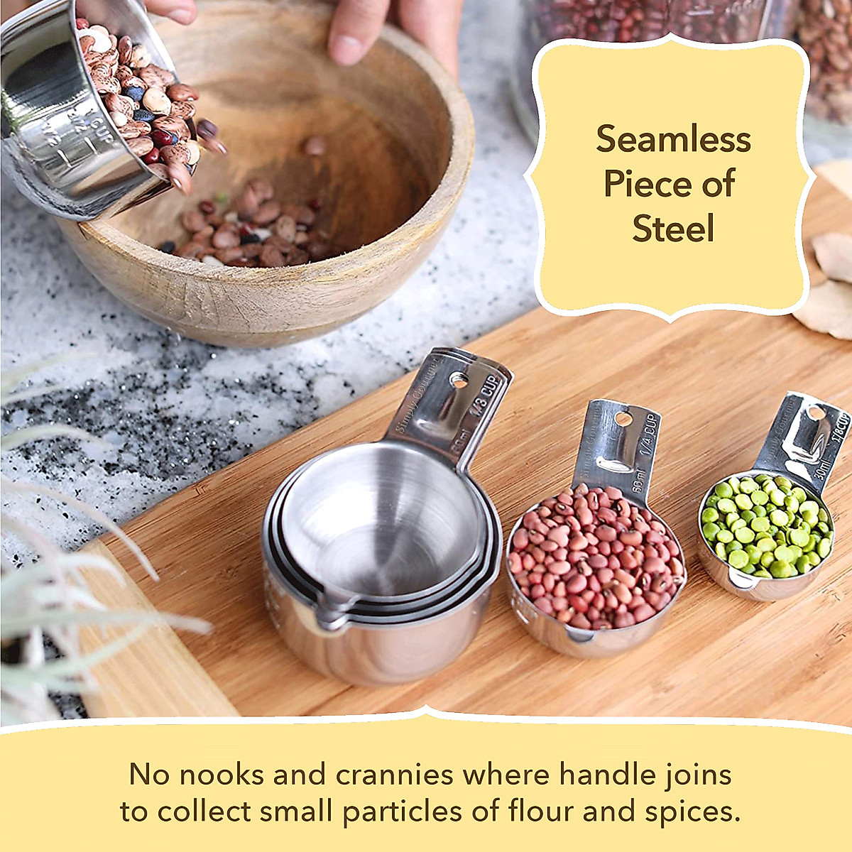 Measuring Cups and Spoons Set of 12 Stainless Steel for Cooking & Baking