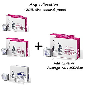 Vabiooth Rounded Edge Microscope Slides Kit, 50 Pcs Pre-Cleaned Blank Microscope Slides and 100 Pcs 22x22mm Square Coverslips Cover Glass for Monocular Binocular Trinocular Microscopes