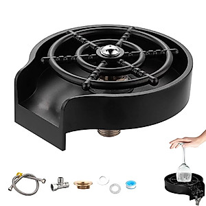 DVOLIKE Cup Washer Sink Attachment, Kitchen Sink Automatic Flushing Device High Pressure Cup Rinser Faucet Bottle Washer for Coffee Shop Cup Cleaner Bar Glass Cleaner