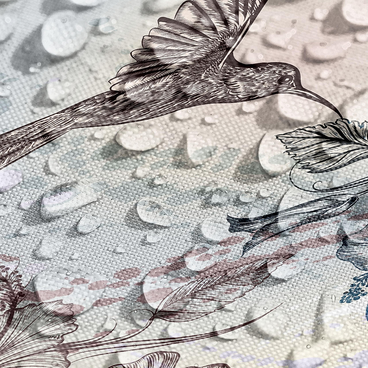 Ambesonne Hummingbird Table Runner & Placemats, Birds and Hibiscus Flowers Nostalgia Antique Design Classical Print, Set for Dining Table Decor, Placemat 4 pcs + Runner 16"x72", Teal Brown