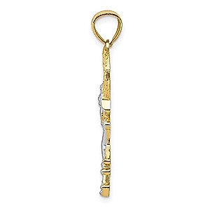 IceCarats 14K Yellow Gold Frog Heart Necklace Love Pendant Charm Only