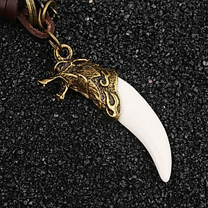 AuPra Fang KeyChain Gift Women & Men Leather Wolf KeyRing Home Car Door Keys Holder Ladies Tooth Present