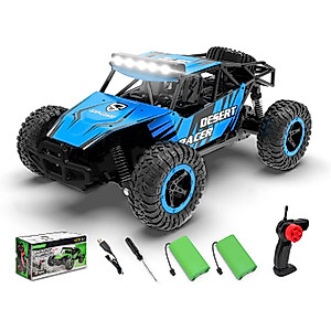RACENT Remote Control Car, 2.4Ghz High Speed 20KPH RC Cars for Boys, 1:16 Scale All Terrain Monster Truck Off Road RC Truck (Green and Blue)