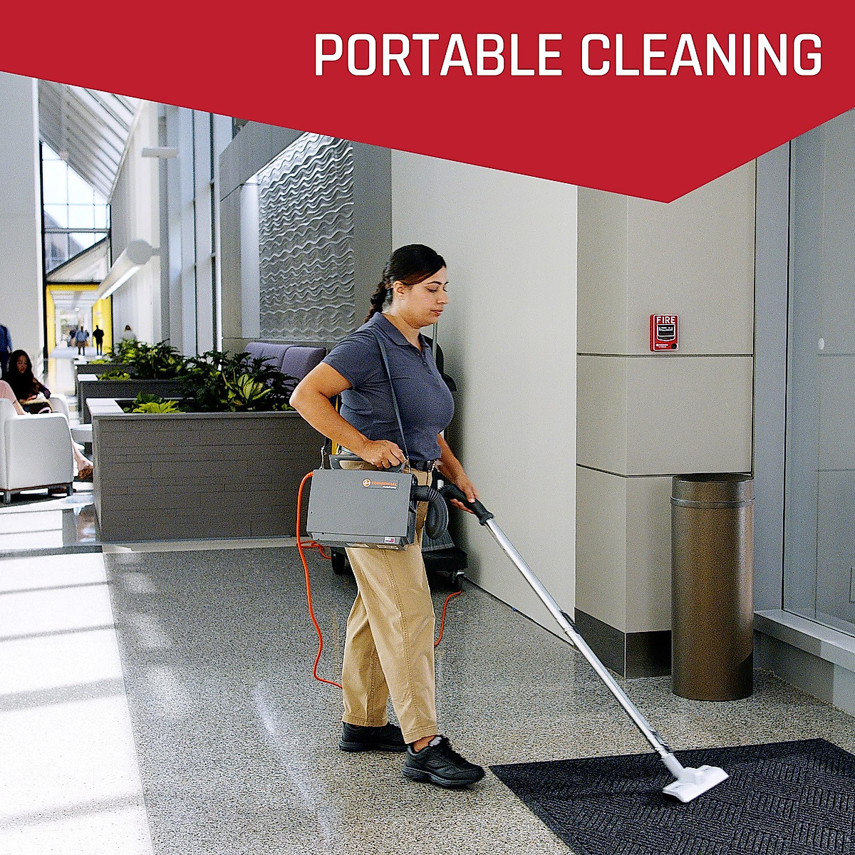 Hoover Commercial PORTAPOWER Lightweight Canister Vacuum Cleaner with Attachments, Portable Carriable Handheld Small Professional Grade Bagged, 8 Pounds, CH30000, Black