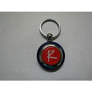 AMC RAMBLER R LOGO ROUND PLASTIC KEYCHAIN - BLUE