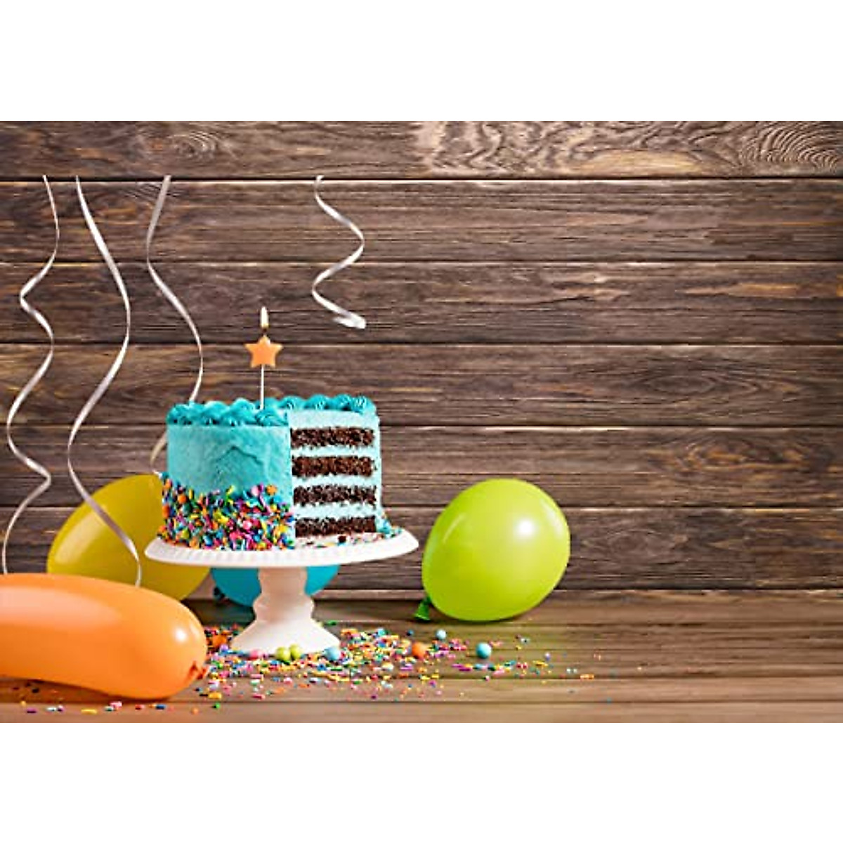 LYWYGG 7x5ft Thin Vinyl Brown Wood Backdrop Photographers Retro Wood Wall Background Cloth Seamless CP-19