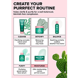 I DEW CARE Heartleaf Face Cream - Chill Kitten | Moisturizer with Moringa Seed, Prickly Pear, Aloe Vera Gel, Cactus Oil-Free, Glass Skin Look, Daily Use, for Dry Skin, Skin Barrier Repair, 1.69 FL Oz