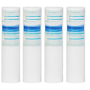 Geekpure 10 Inch PP Polypropylene Sediment Replacement Filter for RO Water Filtration-2.5" x 10" -5 Micron-Pack 4