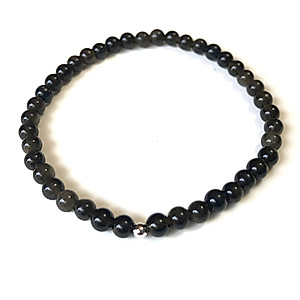 Mini Obsidian Gemstone 4mm Energy Bracelet - Yoga Intention Meditation