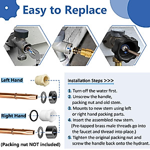 123-0095 Stem Assembly Replacement for 12" 500 Series Mansfield Style Full-turn Hydrants 12-inch Sillcock ASFP, 16-inch Overall Length