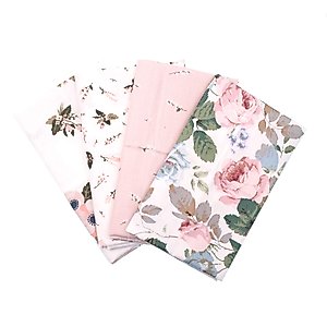 RayLineDo4PCS 48cmX48cm Flower Pattern Patchwork Fabric Bundle Squares Quilting Scrapbooking Sewing Art Craft Beds Curtains Pillows Pajamas Making Fabric