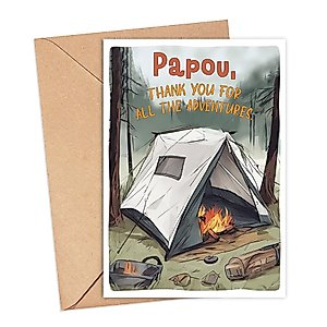 YoungGift Papou, Thank You For All The Adventures, Father's Day Gift Card From Son, Papou Birthday Card, Outdoorsy Papou Gift, Mountain Lover Gift, Card For Papou, Thank You Card