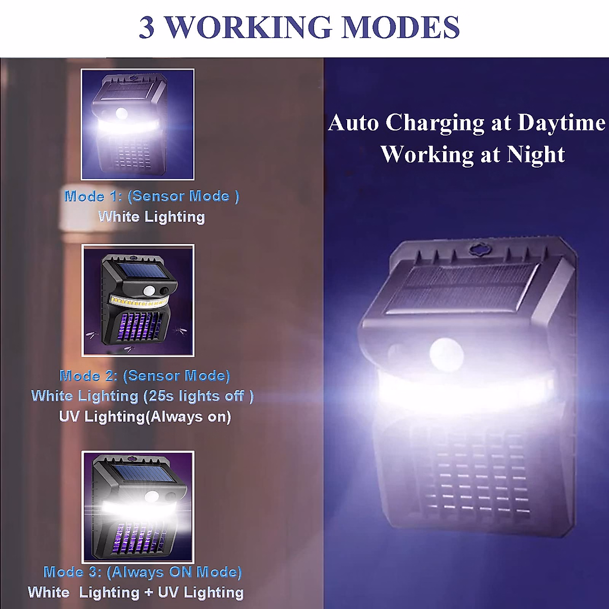 Solar Mosquito Zapper Outdoor, Bug Zapper Outdoor Electric, Insect Fly ...