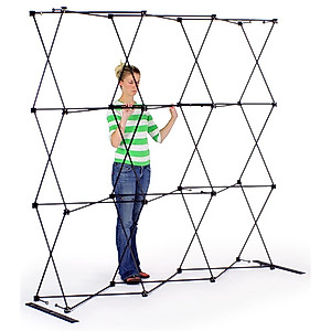 Displays2go Trade Show Display Booth, Straight 88 Inch Wall - Hook & Loop Fabric Panels (TEPUV8KS)