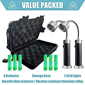 Revive Outdoors BBQ Grill Light with LED Lights & Magnetic Base - Accessory for Outdoor Cooking on Grill, Smoker, or Griddle & Grilling Gift for Men