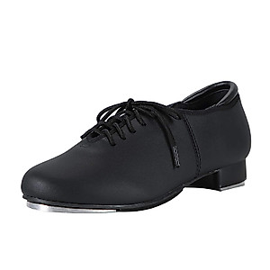 Linodes PU Leather Lace Up Tap Shoe Dance Shoes for Women and Men's Dance Shoes-Black-8M