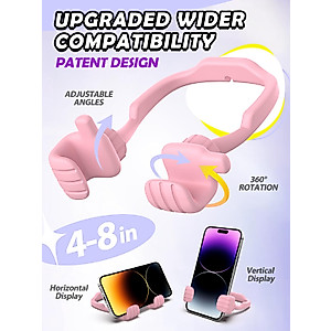 Stocking Stuffers for Teens Boys Girls Teenage Men Women Kids Gifts for Men Christmas: Thumbs Up Lazy Phone Stand Holder Gadgets Dad Father Mother Mom Husband Wife Adults Who Have Everything (1, Pink)
