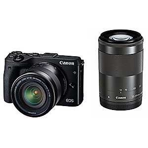 Canon EOS M3 Mirrorless Camera (Black) with EF-M 18-55mm IS STM and EF-M 55-200mm IS STM Lenses - International Version (No Warranty)