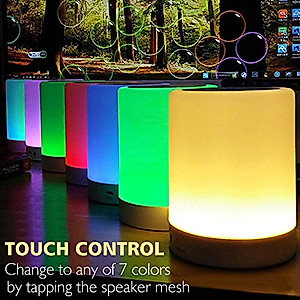 ZHOPPY Night Light Bluetooth Speaker for Teenage Girls/Boys, Touch Control Bedside Lamp Portable Table Lamp Color LED Speaker Light
