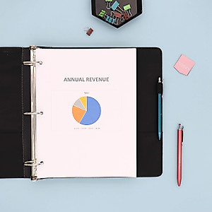 Blue Sky ProView Legacy Black 3 Ring Binder, Letter Size, 1.5", Textured Faux Leather Cover, Built in Pockets, Holds 265 Sheets (10040)