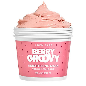 I DEW CARE Wash-Off Face Mask - Berry Groovy | Illuminate with Glycolic Acid and Raspberry, For Dry Skin, 3.38 Oz