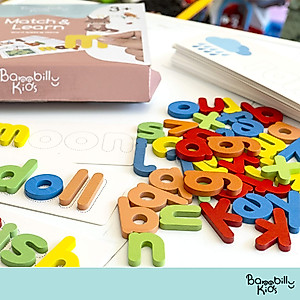 See and spell learning toy, spelling game, kids educational toys, learning game, matching letter game, wooden alphabet letters and flash cards, fun learning activity for preschool kids, play and learn