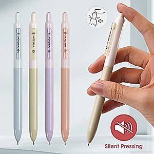 Writech Gel Pens Fine Point: 0.5mm Silent Retractable Extra Fine Needle Point Smooth Writing Pen Set No Smear Smudge Black Large Ink Click Pen Non Bleed 8ct for Journaling Drawing Sketching Notetaking