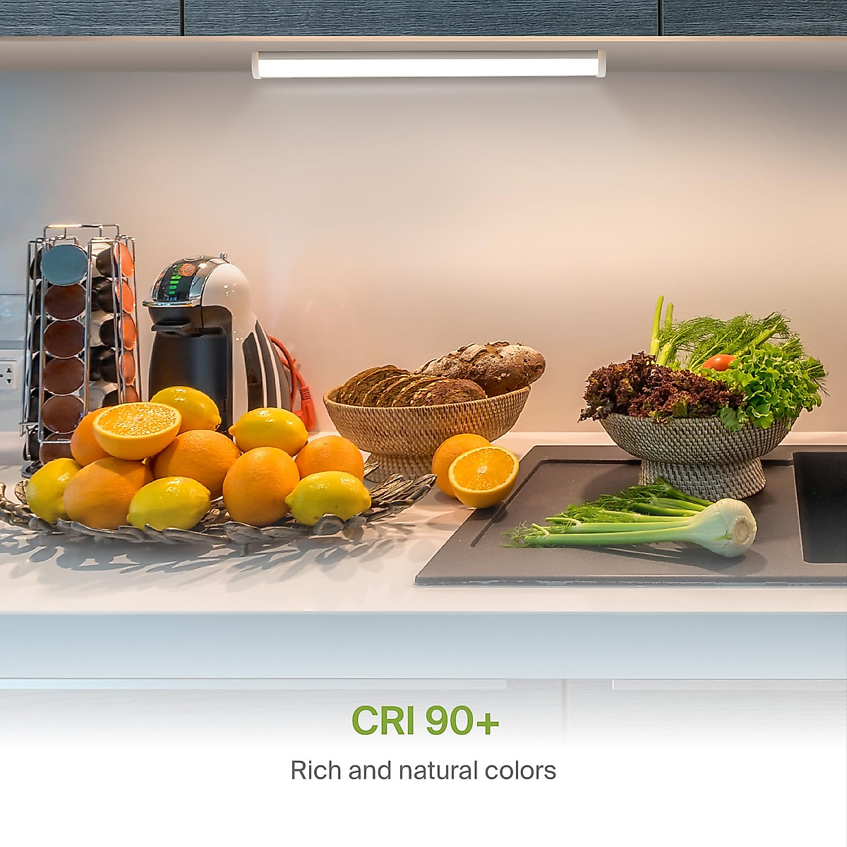 ASD LED Under Cabinet Lighting, 9 inch 3W 202 LM, Dimmable Hardwired Under Cabinet Lights for Kitchen, 3000K Soft/4000K Cool/5000K Daylight, Under Counter Light Fixtures, ETL Energy Star White Finish