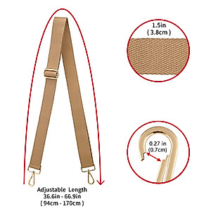 ZOOEASS Wide Shoulder Strap (Solid),Adjustable Replacement Belt Crossbody Canvas Bag Handbag (Khaki)