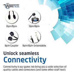 Wirenest 75ft VISCA PTZ Camera Control Cable for Sony EVI/BRC/SRG Series RS232 8 Pin Mini DIN to DB9F Serial