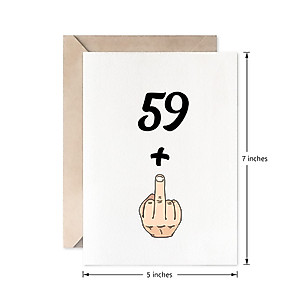 MAGJUCHE Funny 60th Birthday Card, 59+1 women Or Men Sweet 60 Years Old Birthday Gift Joke Card