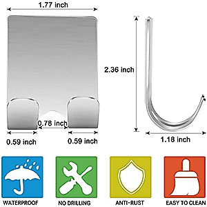 Set of 3 New Self-Adhesive Practical Stainless Steel Hook Storage Wall Door Mobile Phone Holder Hook for Wall Hook Suspension Bracket Household