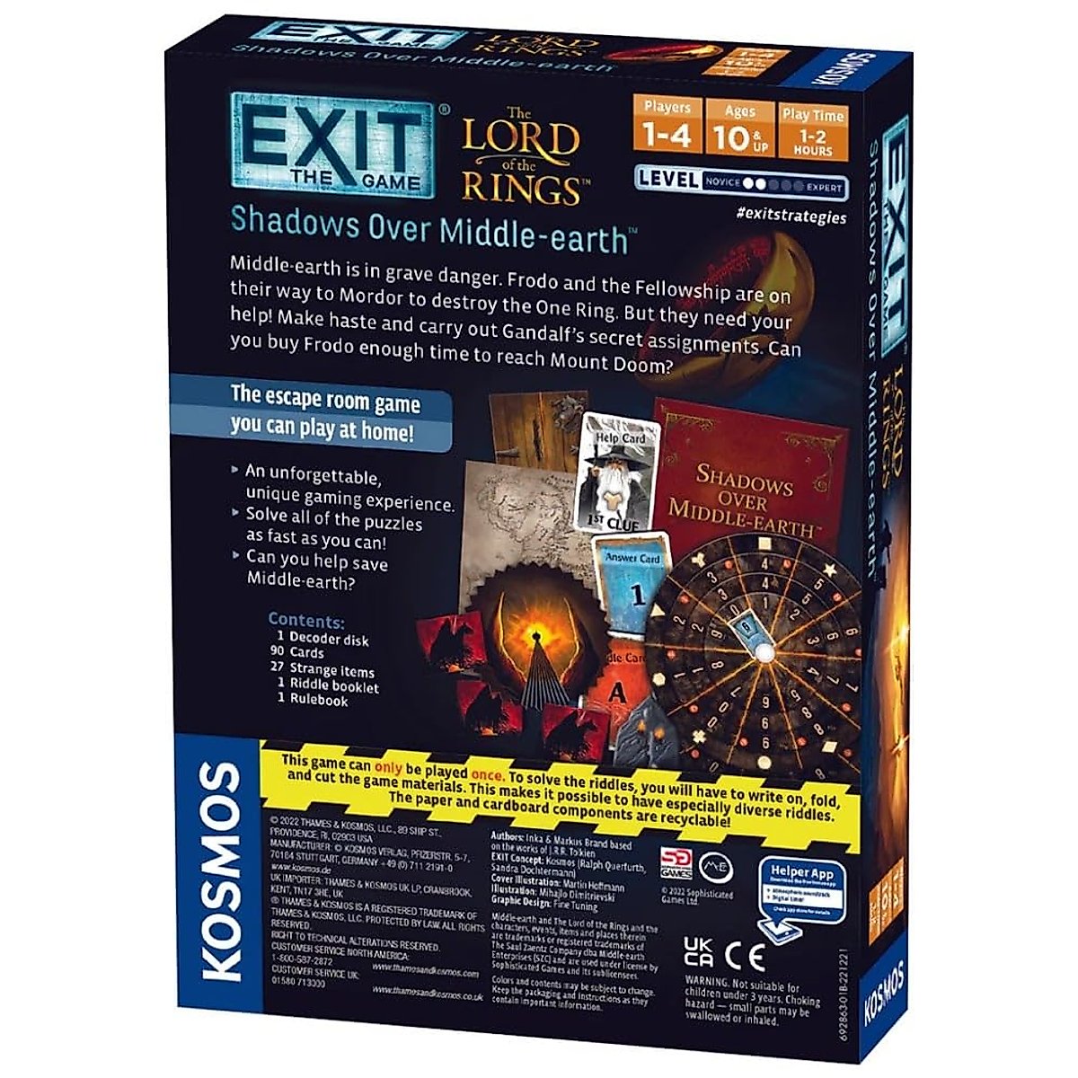 EXIT: The Lord of The Rings - Shadows Over Middle-Earth | EXIT: The Game - A Kosmos Game | Escape Room Game | Help Frodo and Join The Fellowship