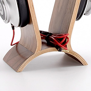 ZLASS Headphone Stand Classic Wooden Headphone Headset Stand Walnut Solid Wood Hanger Headset Display Gaming Headphone Display（Arch Bridge Type） PC Gaming Headset Stand