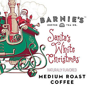Barnie's Single Serve Santa's White Christmas Coffee Pods with Coconut, Caramel and Warm Vanilla Flavors, Medium Roast Coffee Compatible with Keurig Brewers, 10 Count