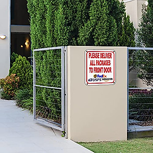 Please Deliver All Packages to Front Door Delivery Sign for Delivery Driver - Delivery Instructions for My Packages from Amazon, FedEx, USPS, UPS, Indoor Outdoor Signs for Home, Office, Work, 8.5"x10"