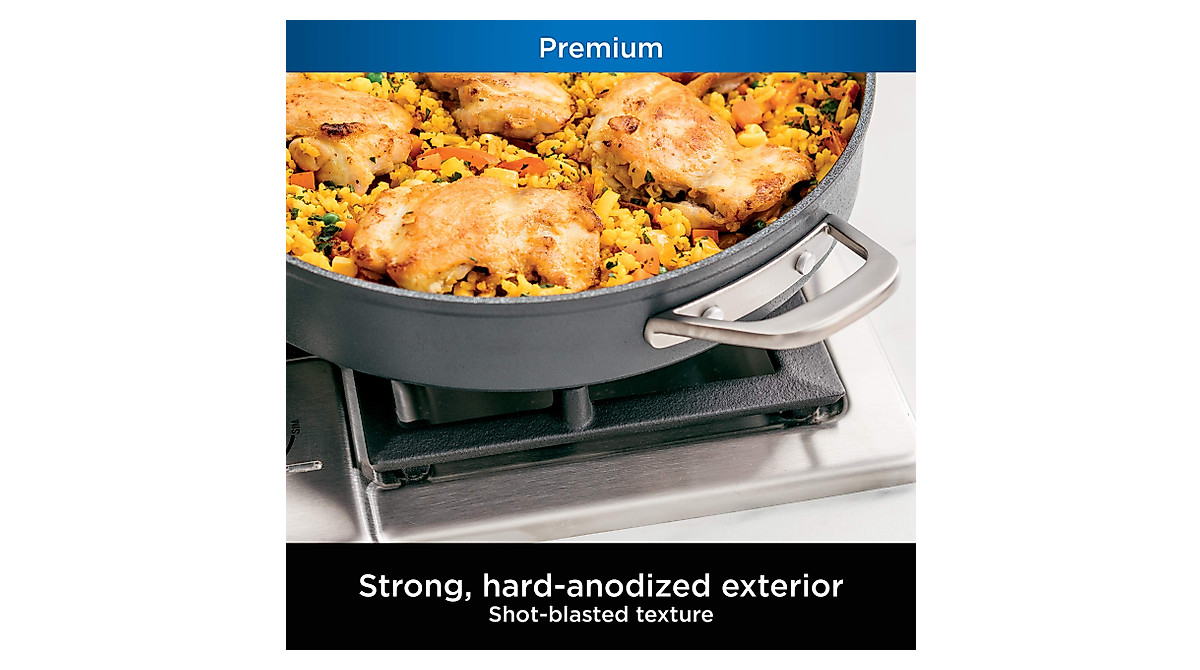 Ninja Foodi NeverStick Premium 5-Quart Sauté Pan with Glass Lid