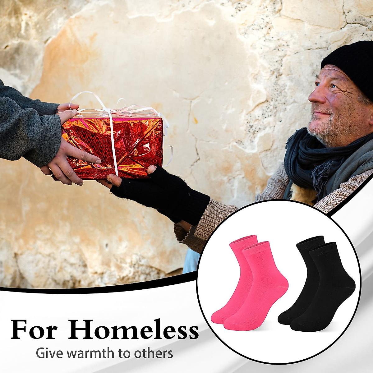 Tarpop 48 Pairs Bulk Socks for Homeless Unisex Moisture Wicking Socks Casual Crew Socks Sports Homeless Supplies Lightweight Ankle Socks for Women Men