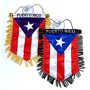 Puerto RICO Mini Rearview Mirror Mini Flag,Nuestra Hermosa Bandera