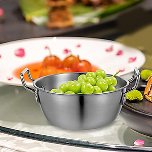 UPKOCH Ramen Cooking Pot 13cm Stainless Steel Pasta Stockpot Korea Noodle Pot Japanese Soup Serving Bowl Induction Saucepan Stewpot for Stovetop Camping Cookware Silver